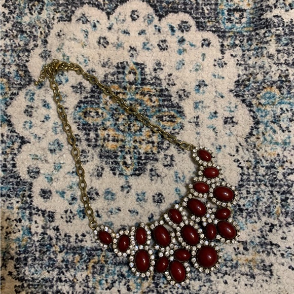 Jewelry | Elegant Red And Gold Statement Necklace | Poshmark